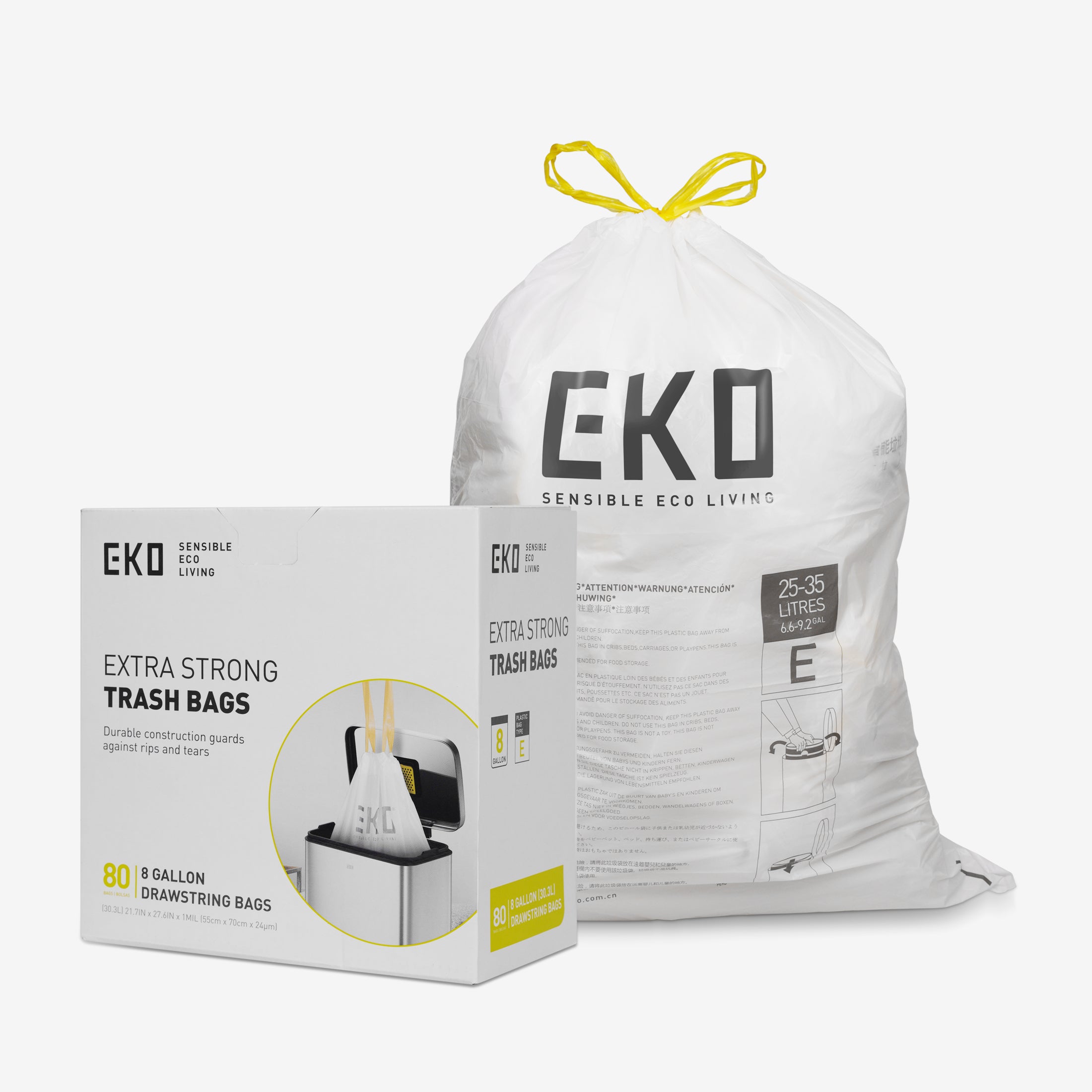 Code E - 8 Gallon Trash Bag - 80 Packs – eko-north-america