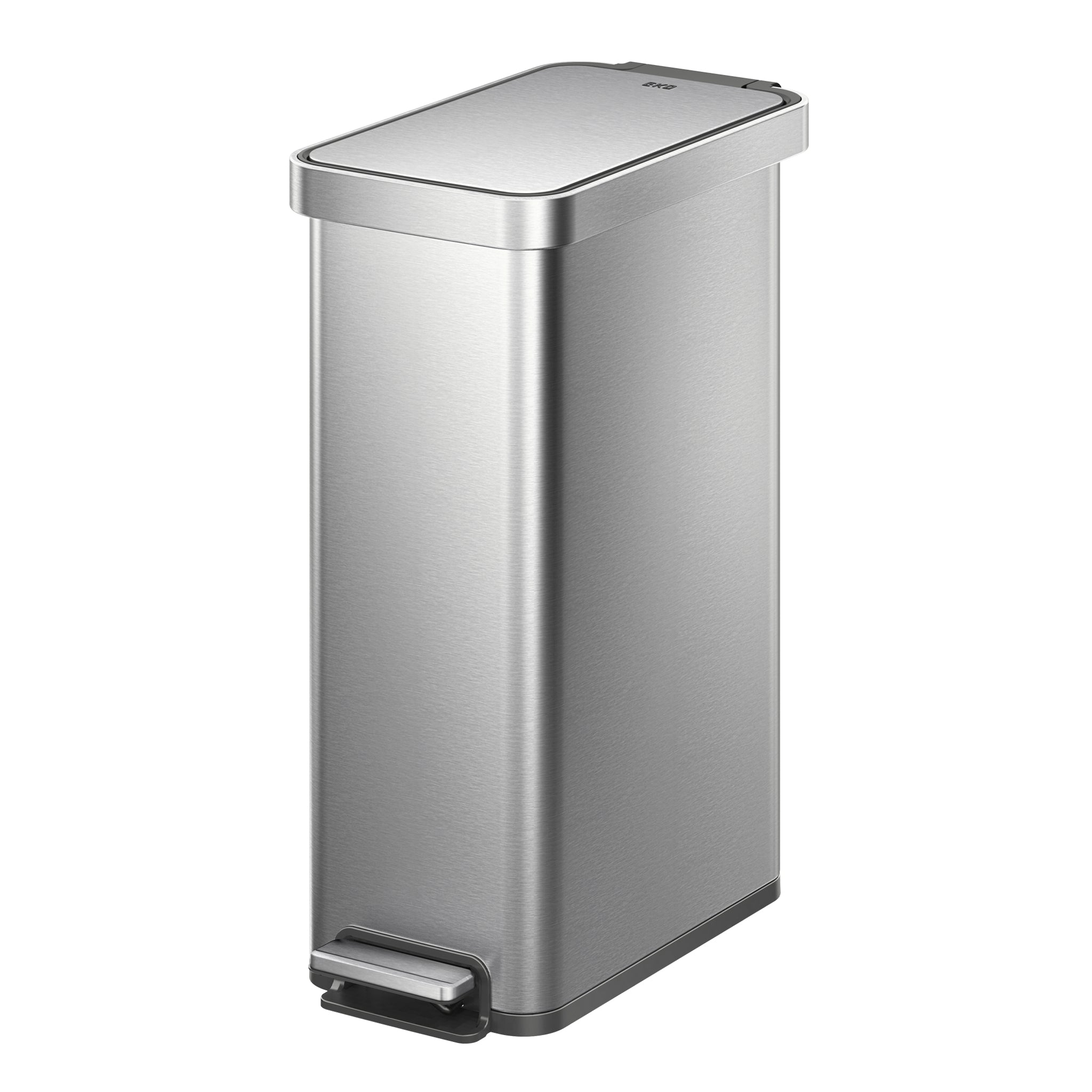 Hudson Slim 50L / 13.2 Gallon Matte Stainless Steel Step Trash Can wit ...
