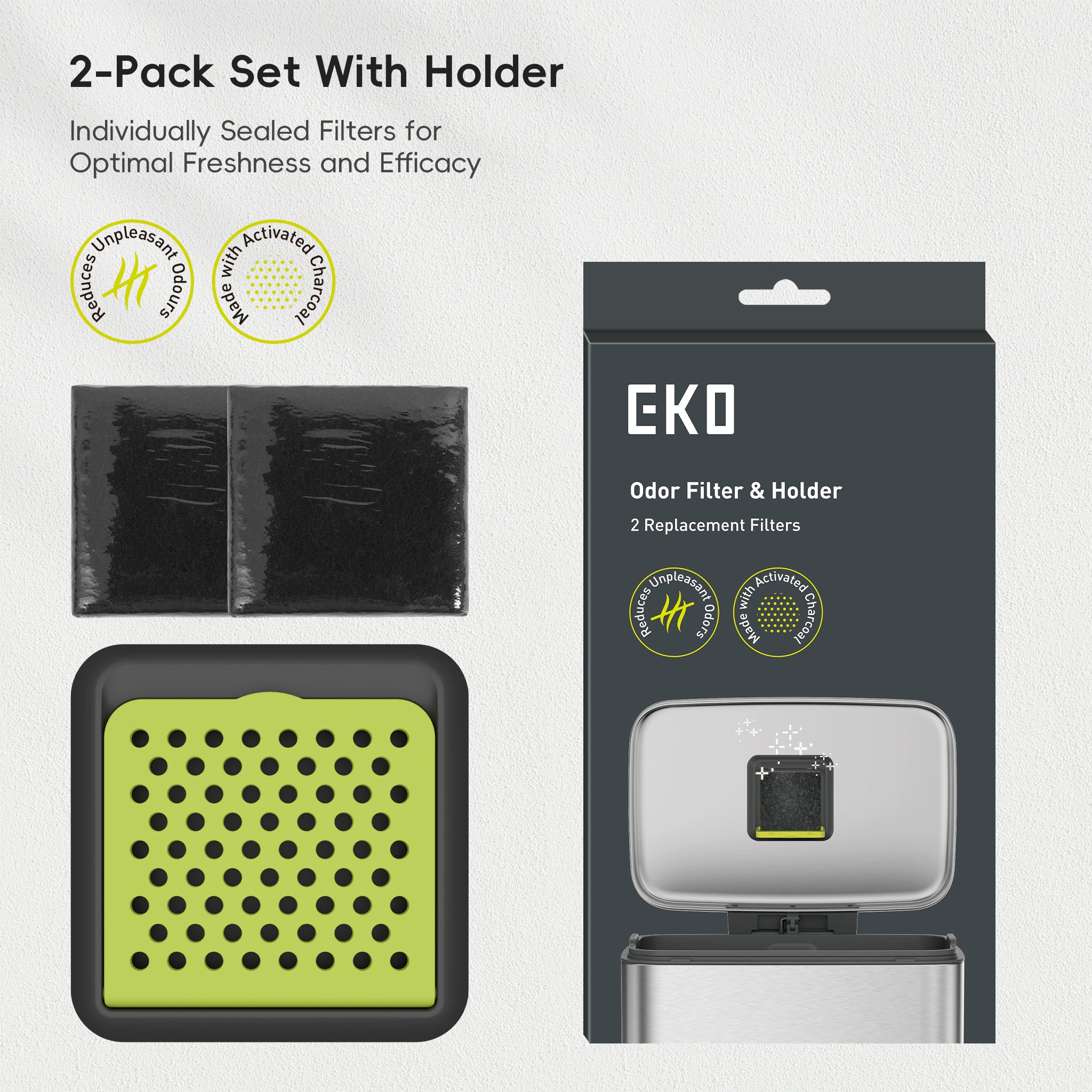 Odor Filter Kit – 2 Pack Strong Odor Absorber and Deodorizer with Filt ...