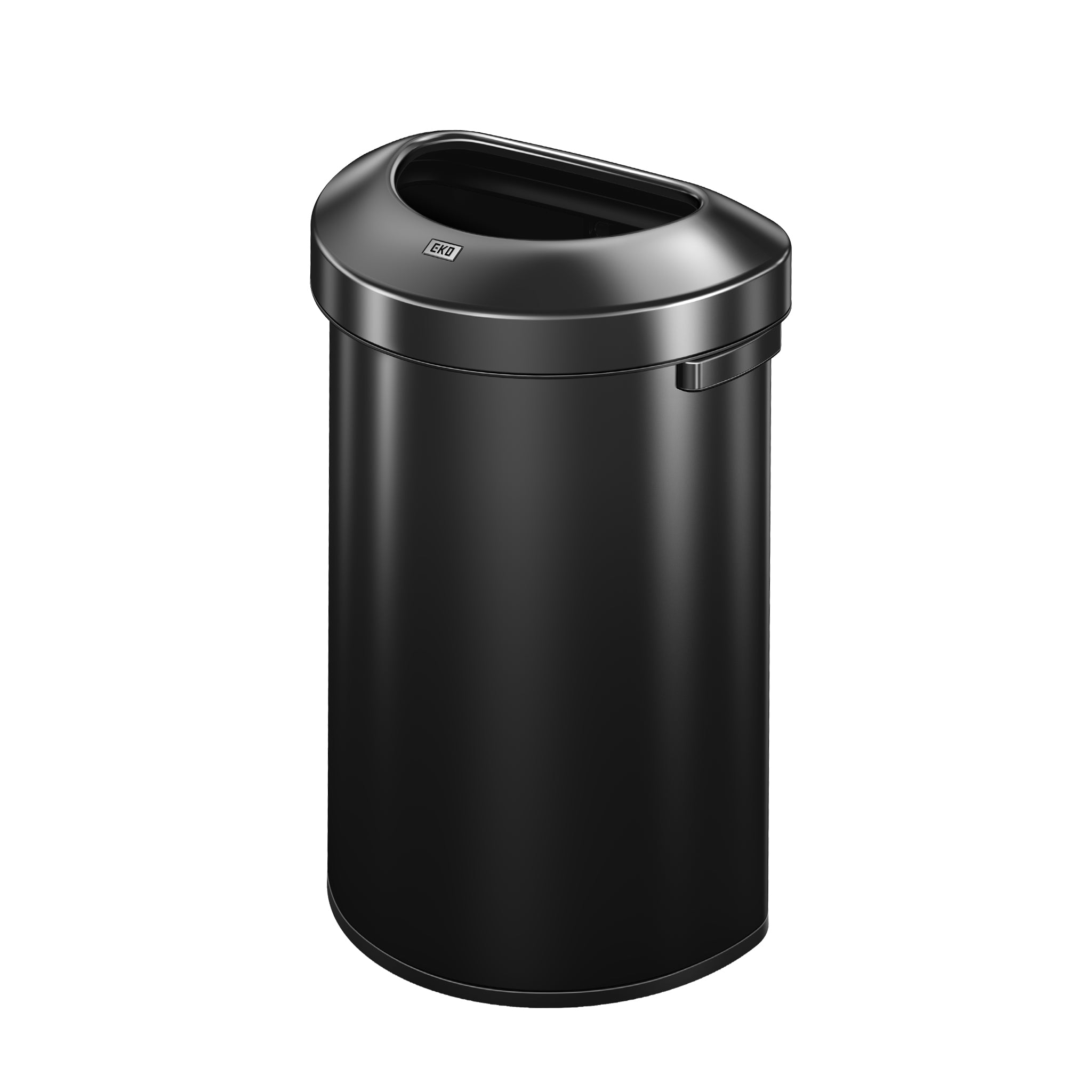 Urban Semi-Round Open Top Can Commercial Grade – 60L / 16 Gal-Matte Bl ...