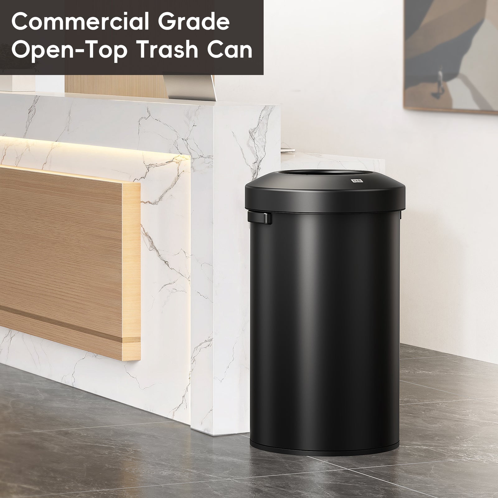 Urban Round Open Top Can Commercial Grade – 120L / 32 Gal - Black Stai ...