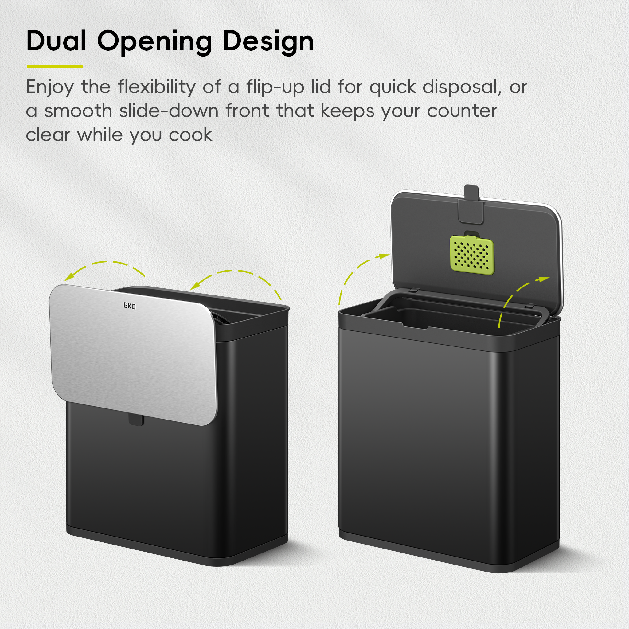 Deluxe Puro Compost Bin w/Liner - 7L (Stainless & Black) – Home by EKO
