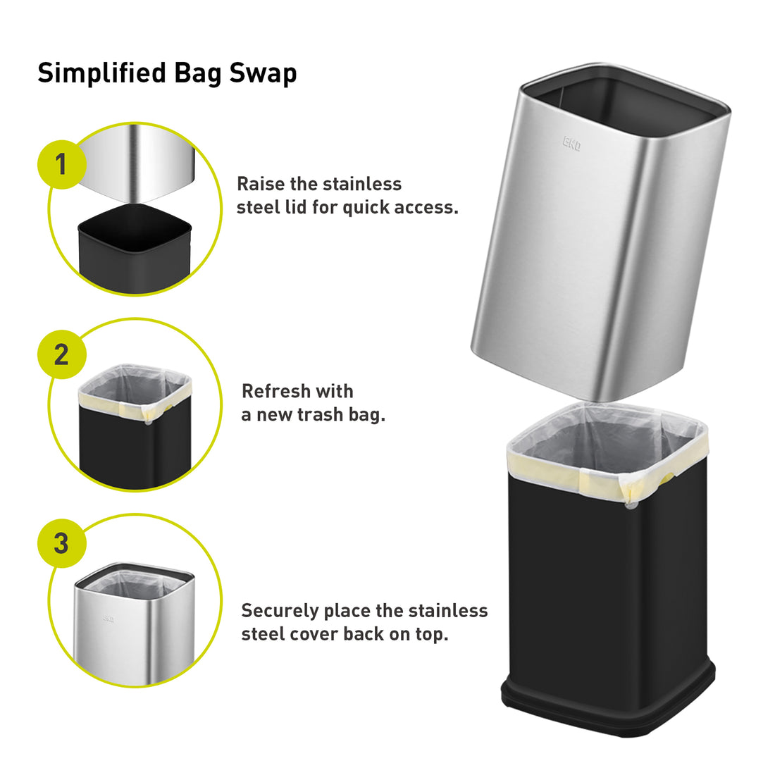 Laguna Open Top Can with Nested Liner 2 Pack Combo Set - 7L+12L – eko ...