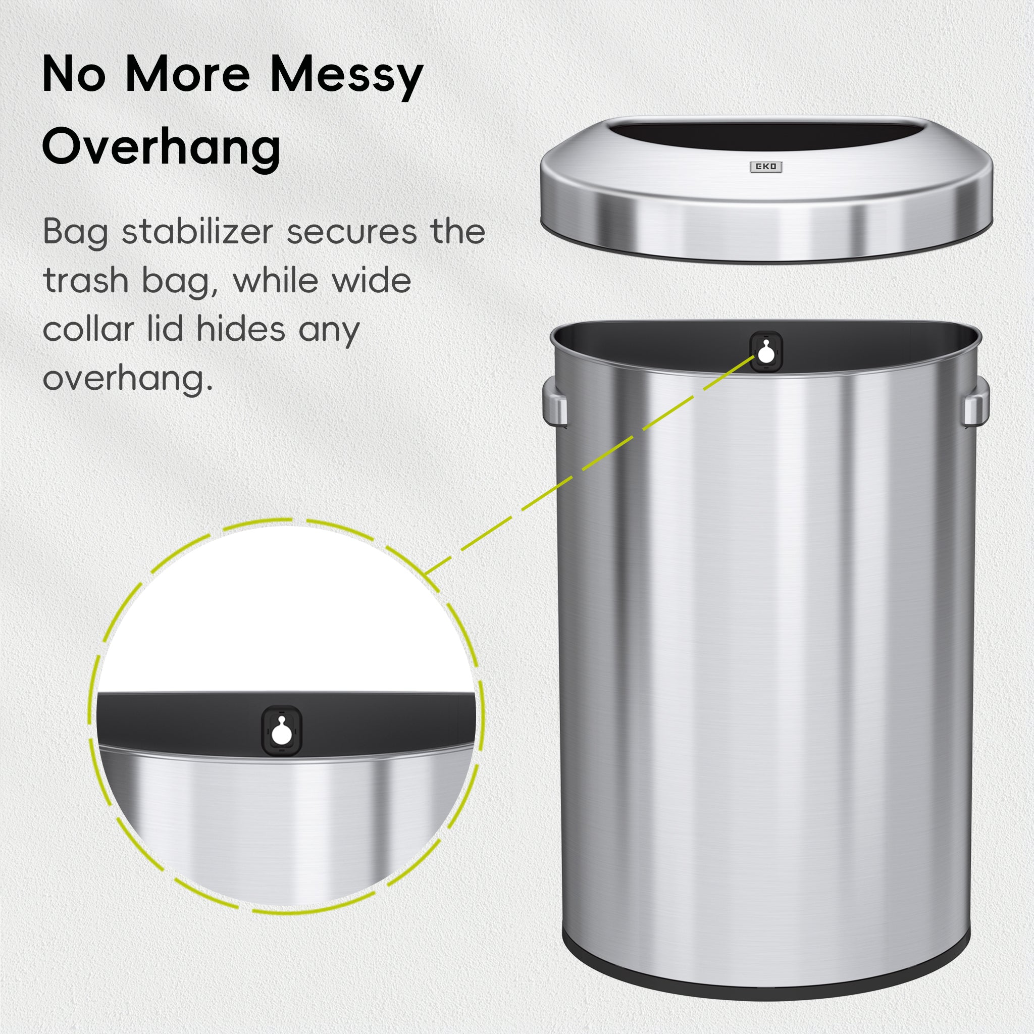 Urban 21 Gallon Semi-Round Open Top Waste Bin, 80L – Home by EKO