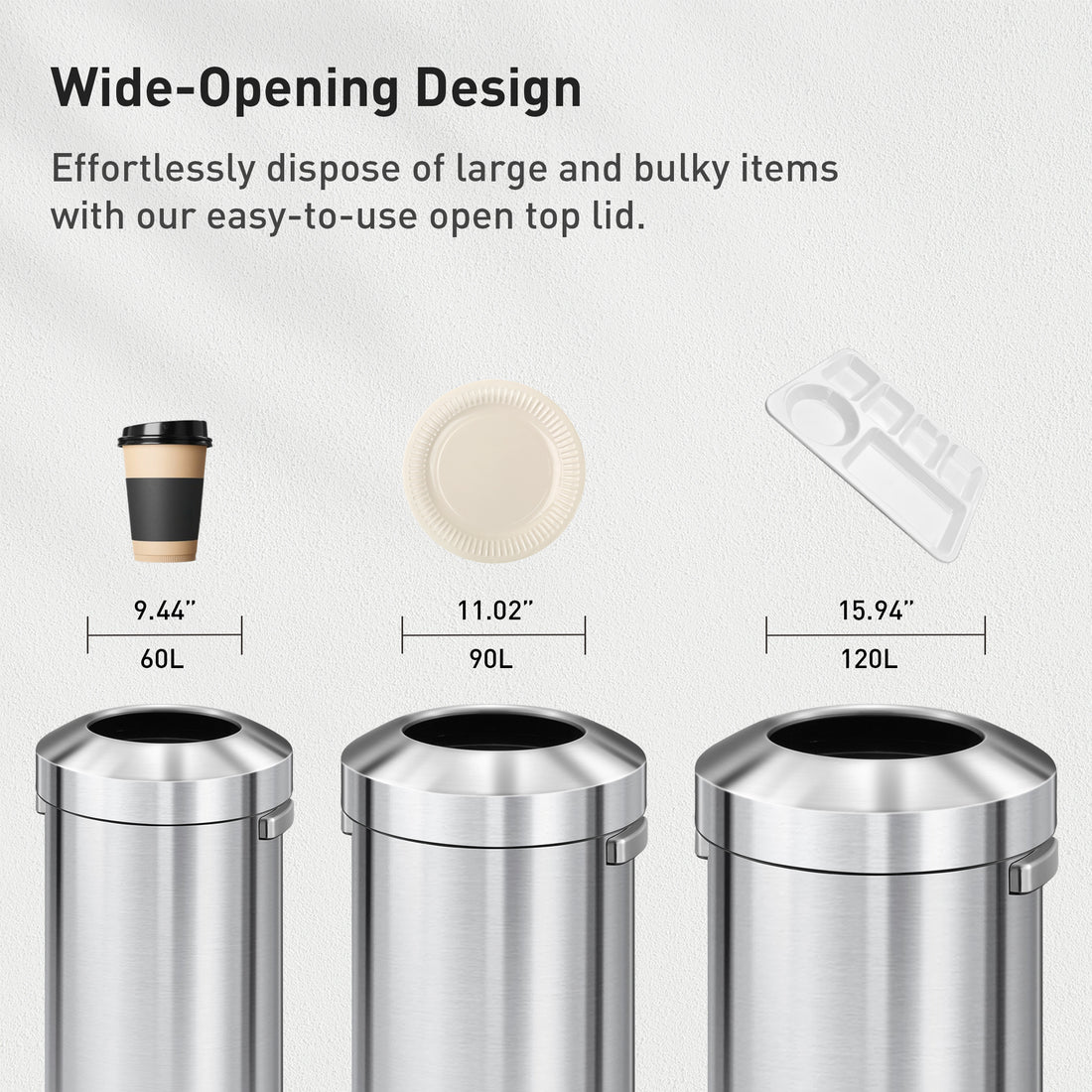 Urban Round Open Top Can Commercial Grade - 60L / 16 Gal – eko-north ...
