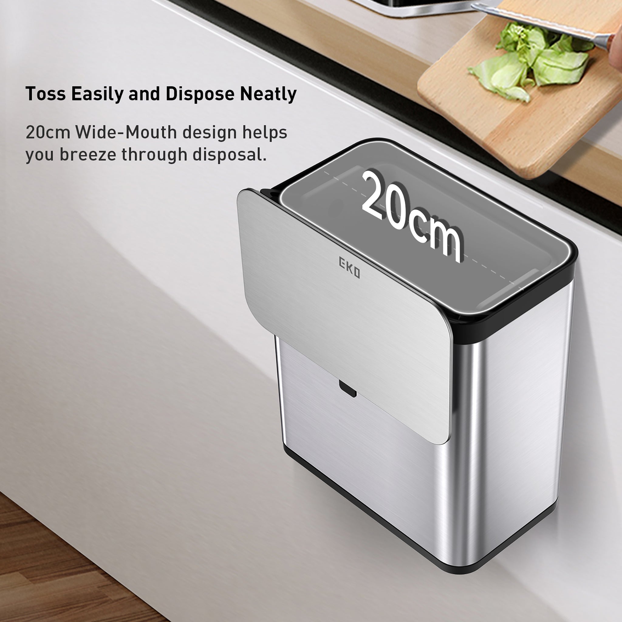 Deluxe Puro Compost Bin w/Liner - 7L (Stainless & Black) – Home by EKO
